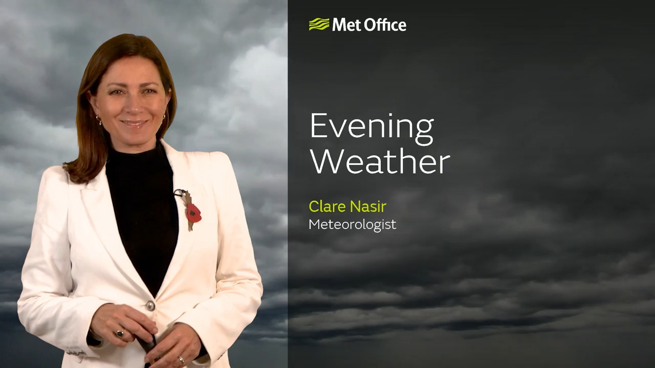 Met Office Tuesday evening weather forecast 11/11/2025