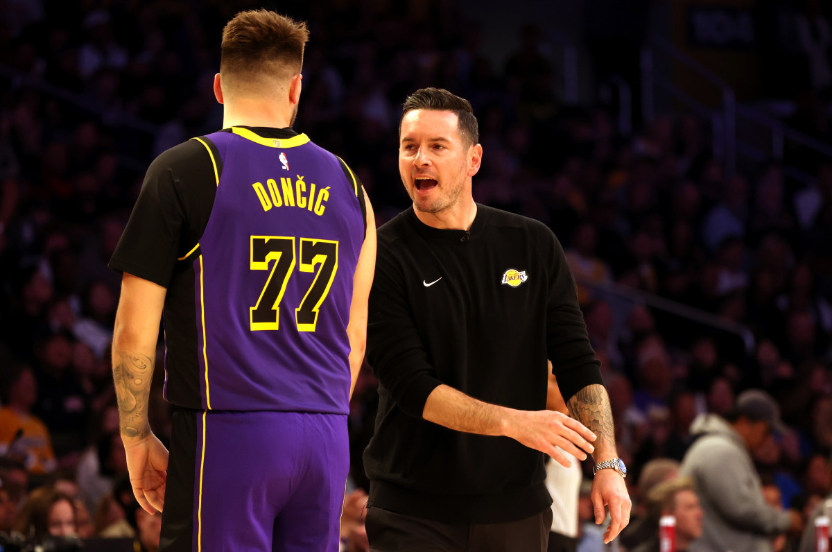 Luka Doncic's interaction with JJ Redick during Lakers practice draws ...