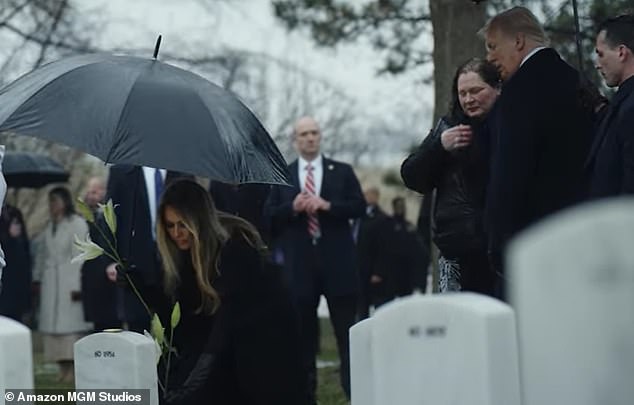 Melania lifts curtain on call with Trump in glam trailer as she shows ...