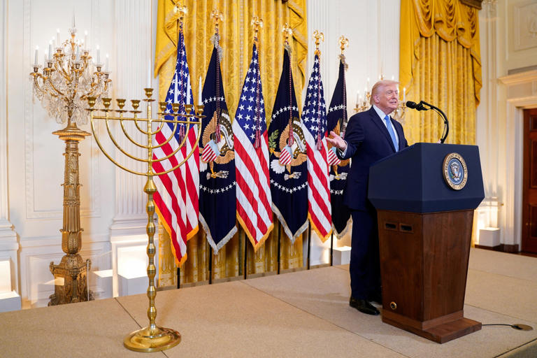 Trump alleges Ilhan Omar 'hates Jewish people' at Hanukkah event