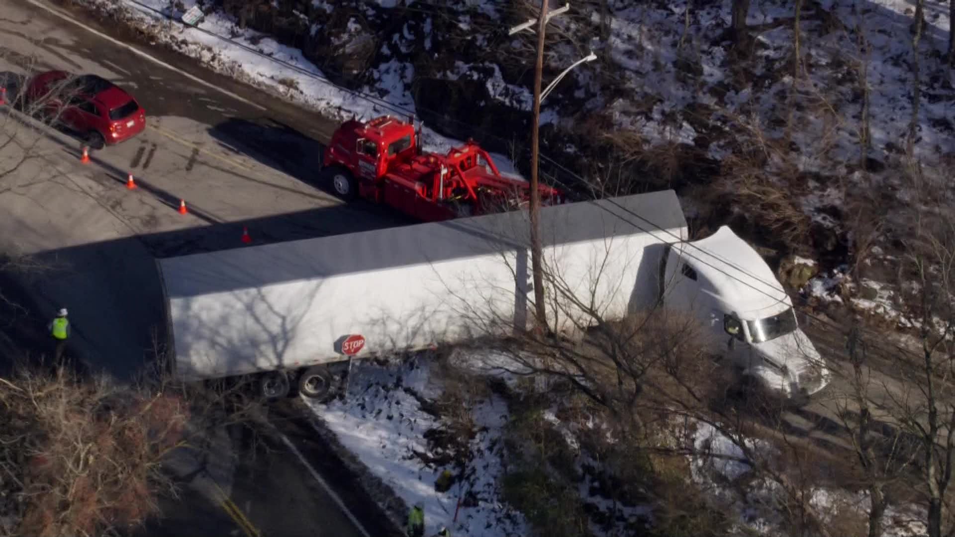 Tractor-trailer crash in West Mifflin, Pennsylvania