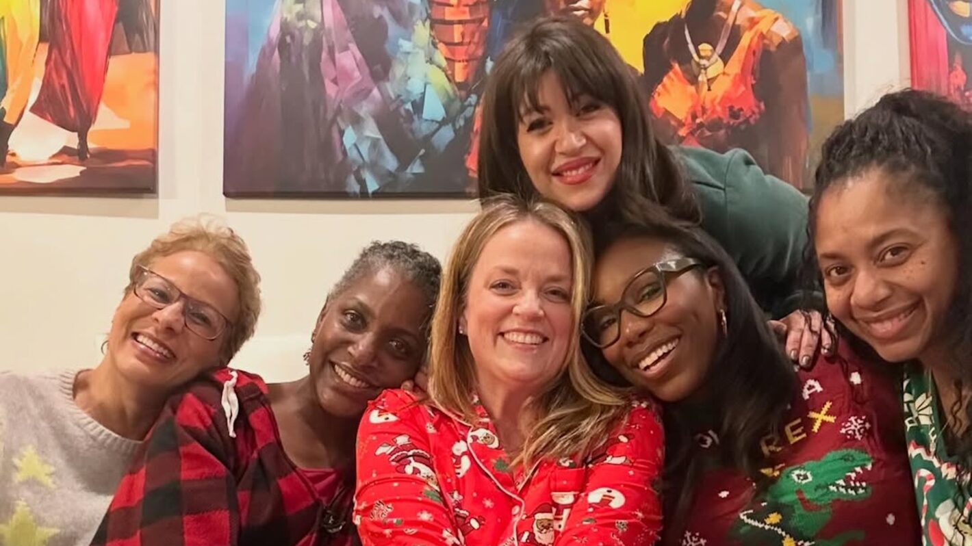 QVC hosts celebrate the holidays with festive pajama party