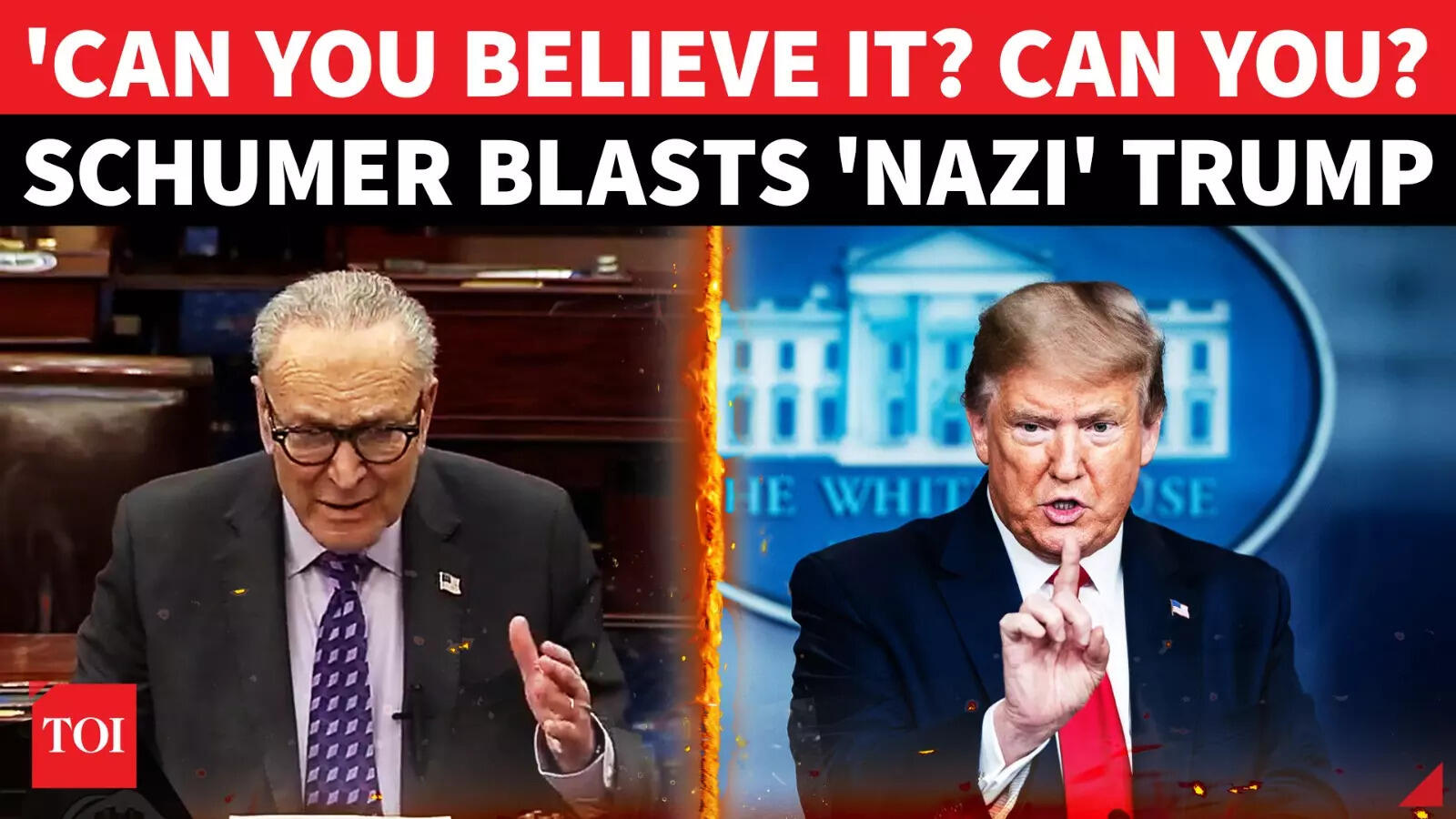 Can you believe it?: Chuck Schumer slams Trump swastika move in US ...