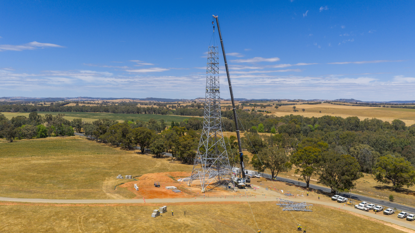 HumeLink West construction advances with first two tower installations