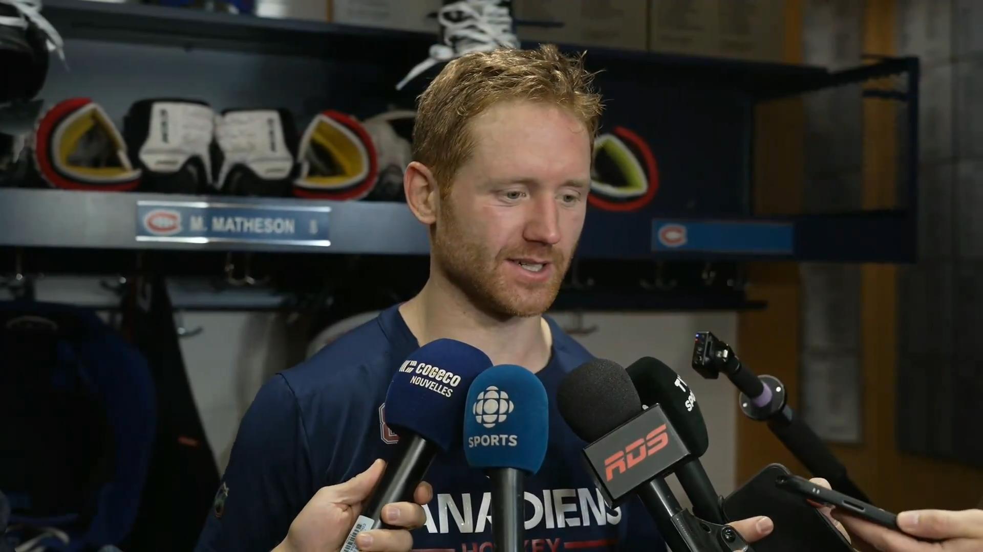 Mike Matheson n’était pas à l’entraînement matinal du Canadien