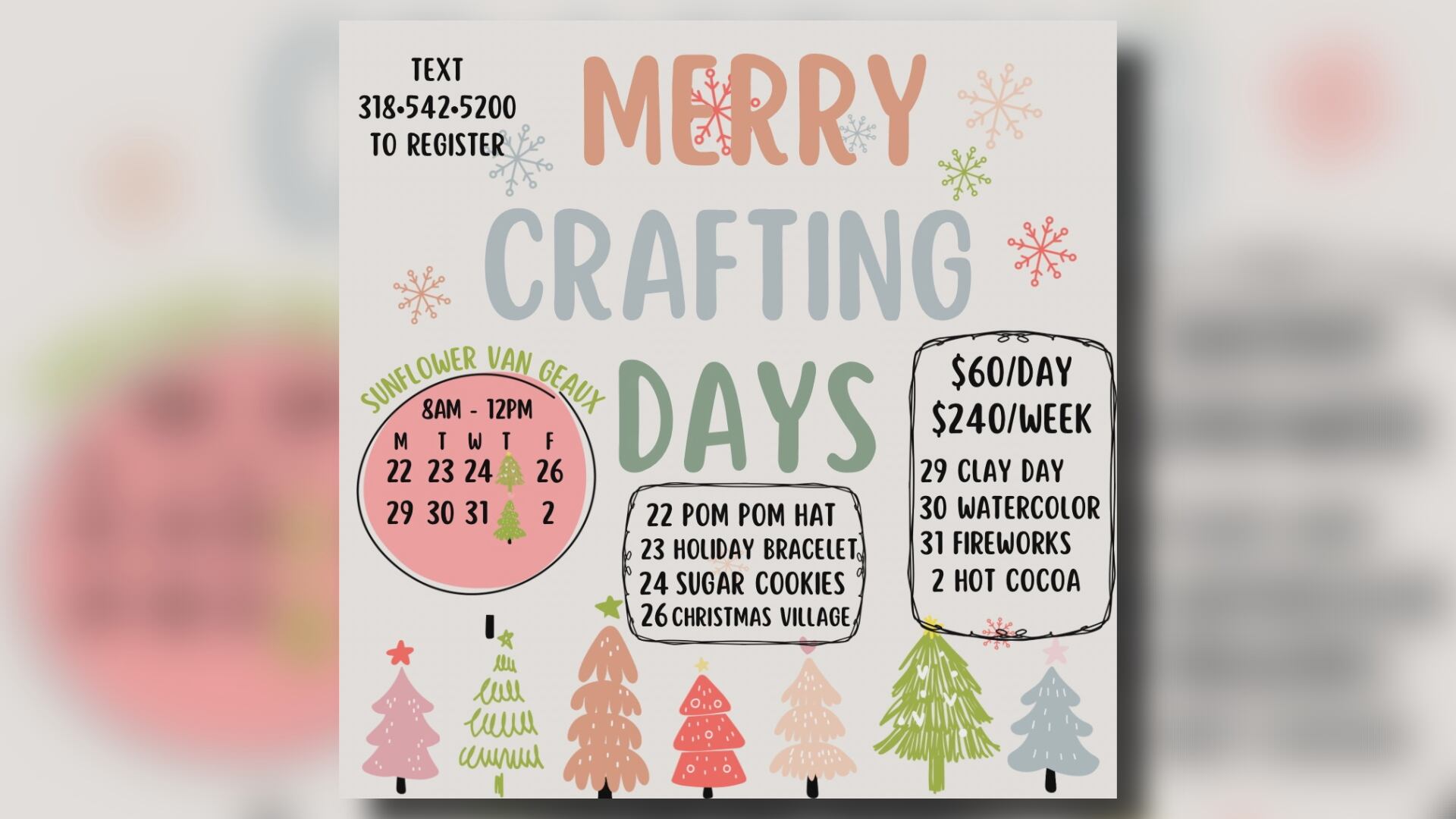 Calling all crafty kids for a holiday-themed art camp at Sunflower Van ...