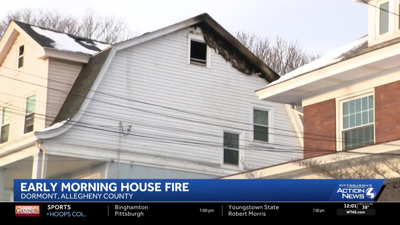 Multiple fire crews battle house fire in Dormont, Pennsylvania