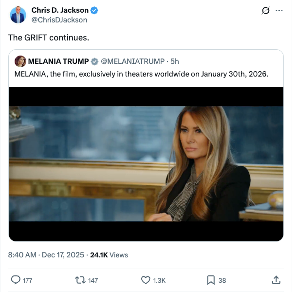 Internet reacts to trailer for Melania Trump’s $40M Amazon documentary