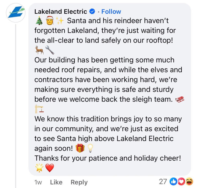 Santa and his reindeer were delayed this year, and Lakelanders had ...