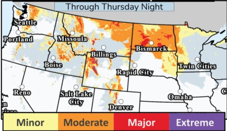 Map shows where major winter storm impacts expected