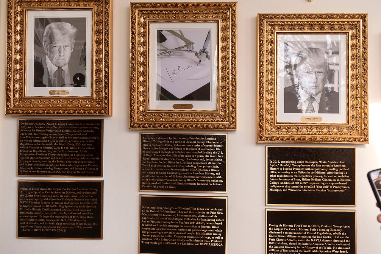 Trump installs new White House 'Presidential Walk of Fame' plaques ...