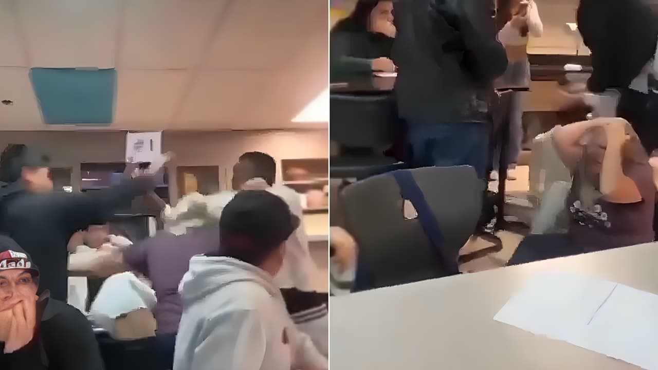 'Not paid enough for this': Teacher caught in violent student fight ...
