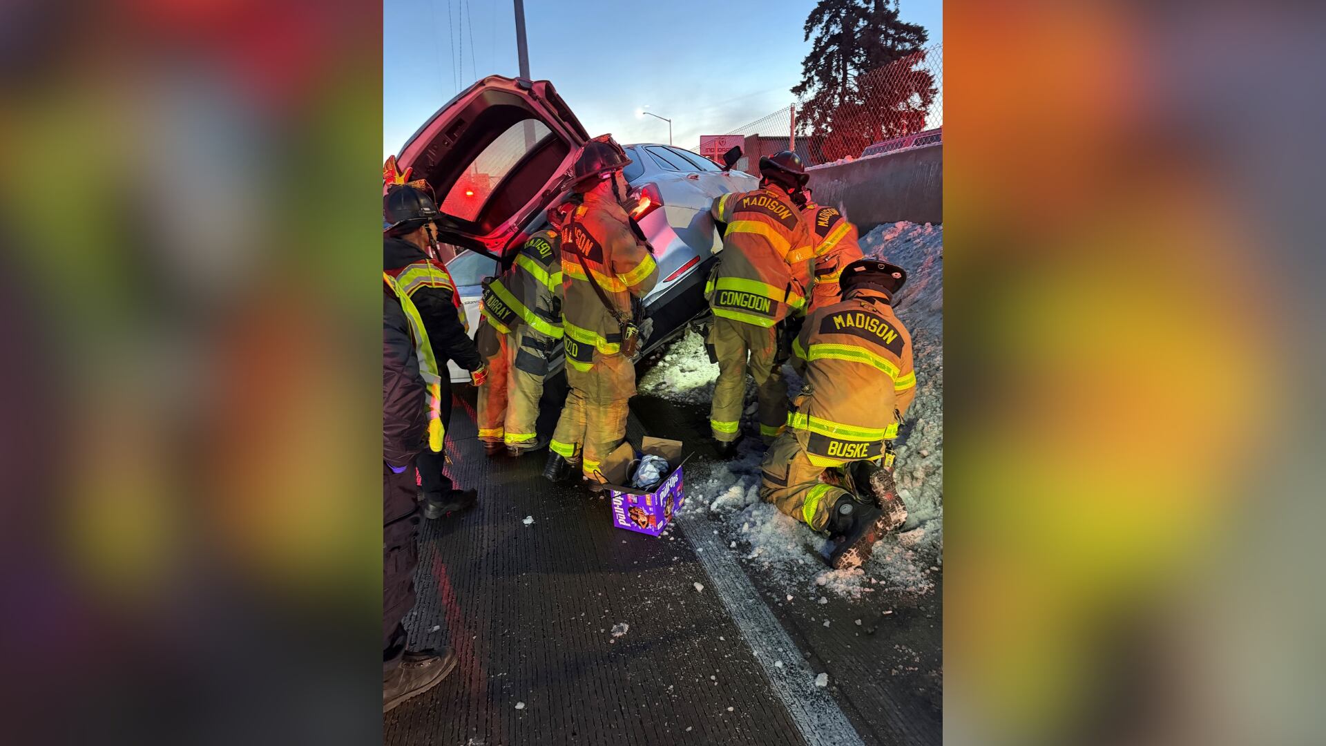 Driver trapped in car after 4-car crash on Beltline