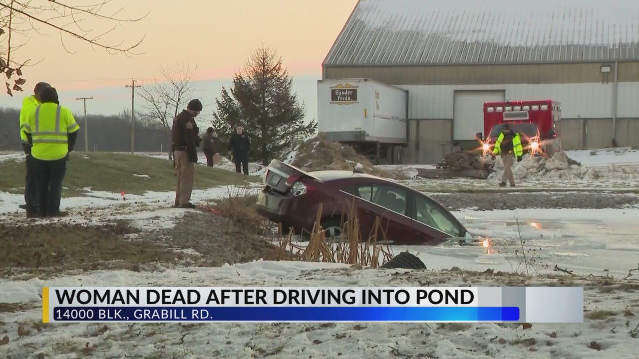Woman dies after crashing car in Grabill pond