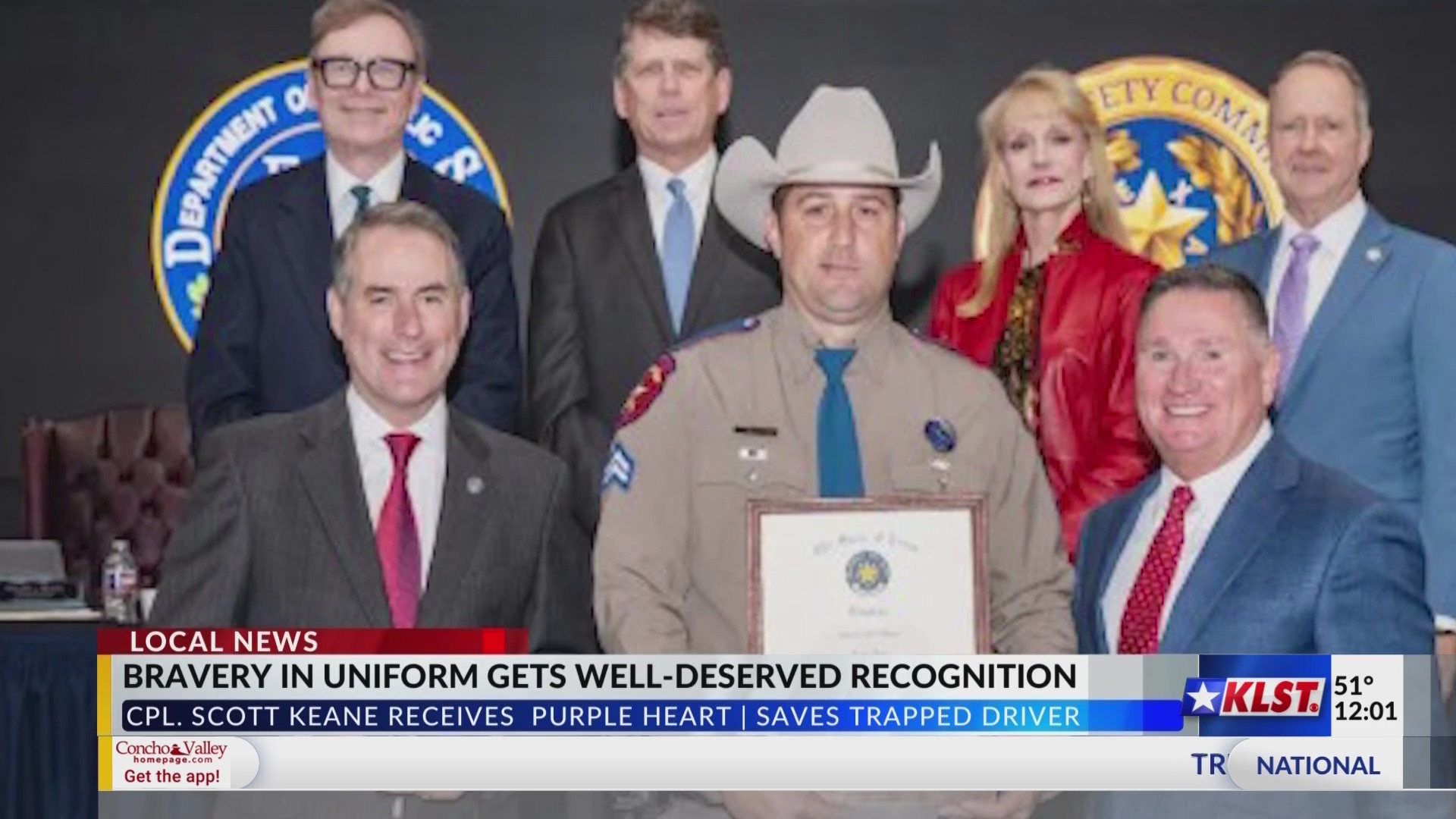DPS corporal receives Purple Heart for heroism in Reagan County