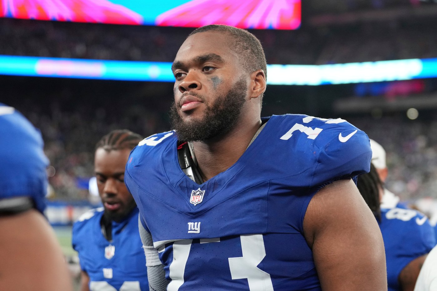 Evan Neal practices with the Giants. He's still not sure he'll play for ...