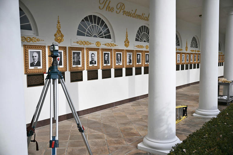 Trump installs new White House 'Presidential Walk of Fame' plaques ...