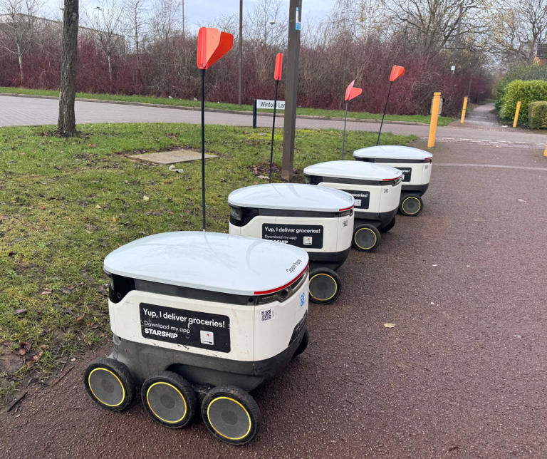 Students attack delivery robot in Leeds