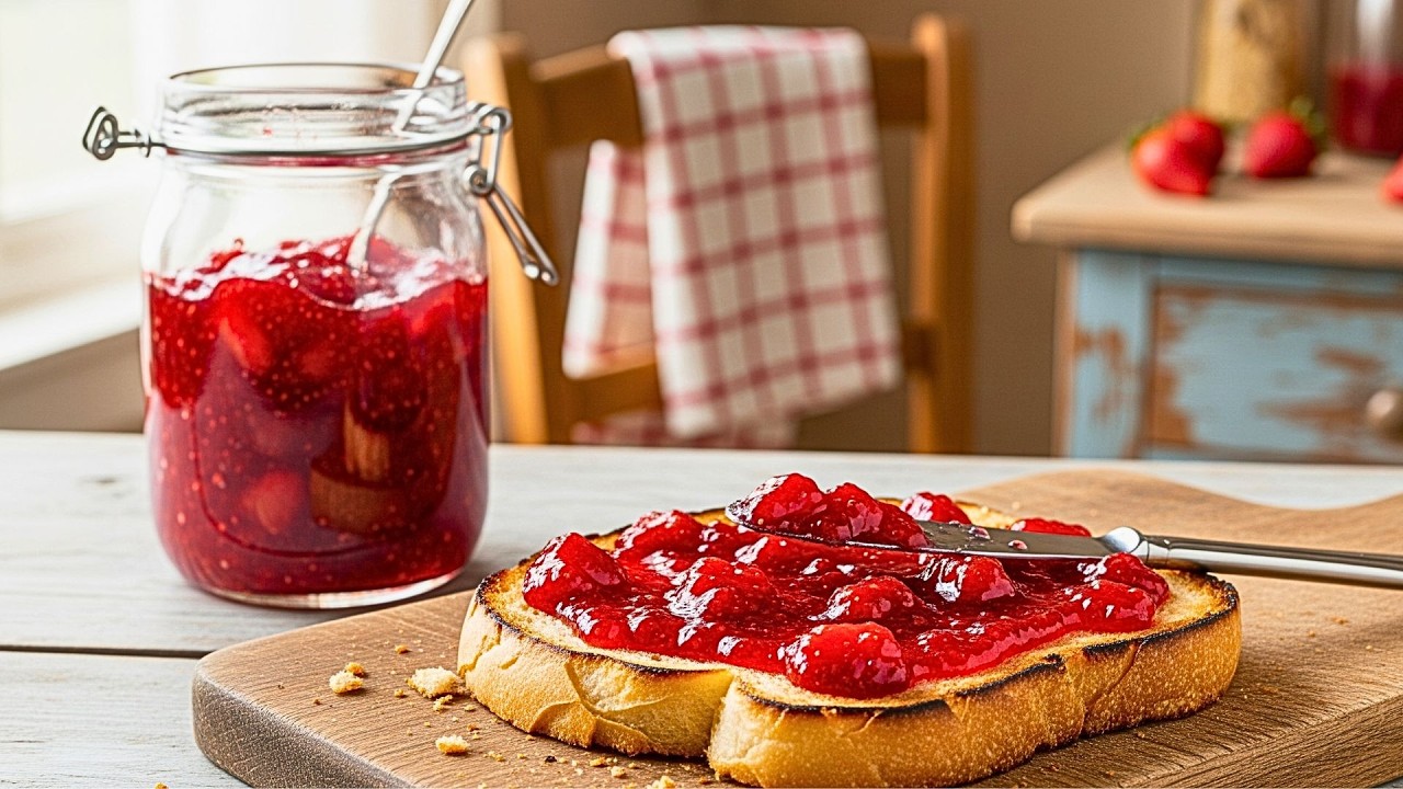 Mermelada de frutilla natural sin conservantes casera