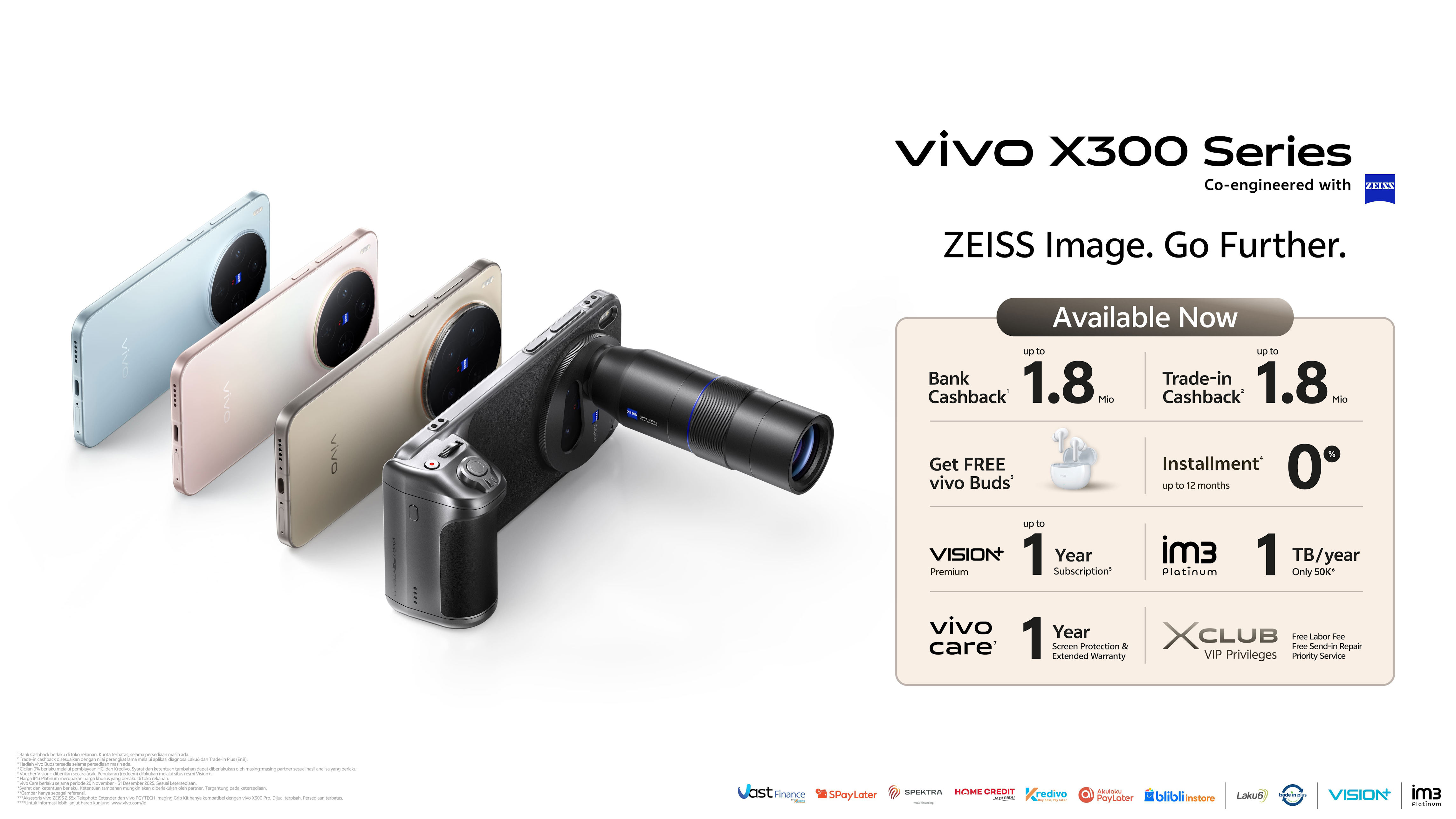 Promo bonus & cashback vivo X300 series hingga 31 Desember 2025