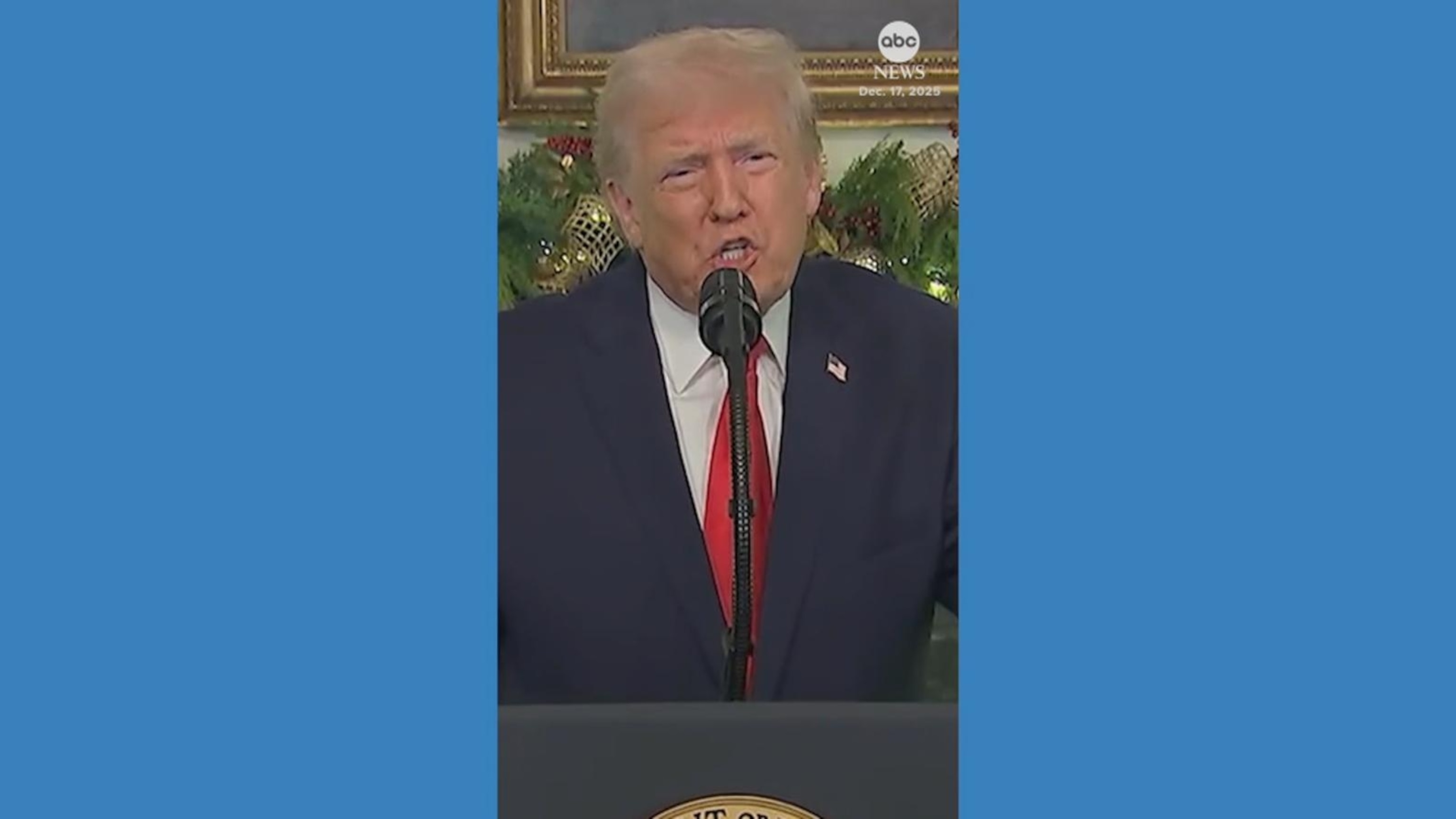 President Trump addresses nation in end of year remarks