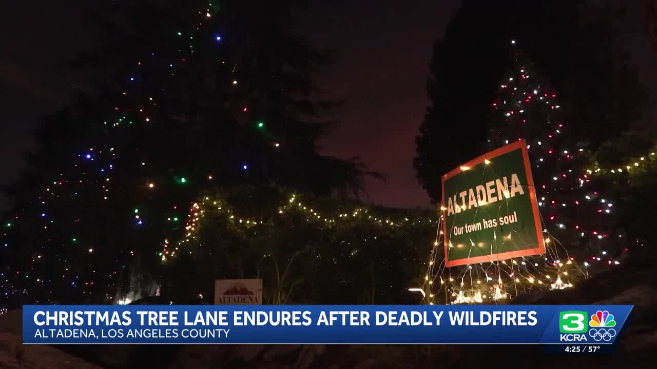 Spared in the Eaton Fire, Christmas Tree Lane shines a light on Altadena