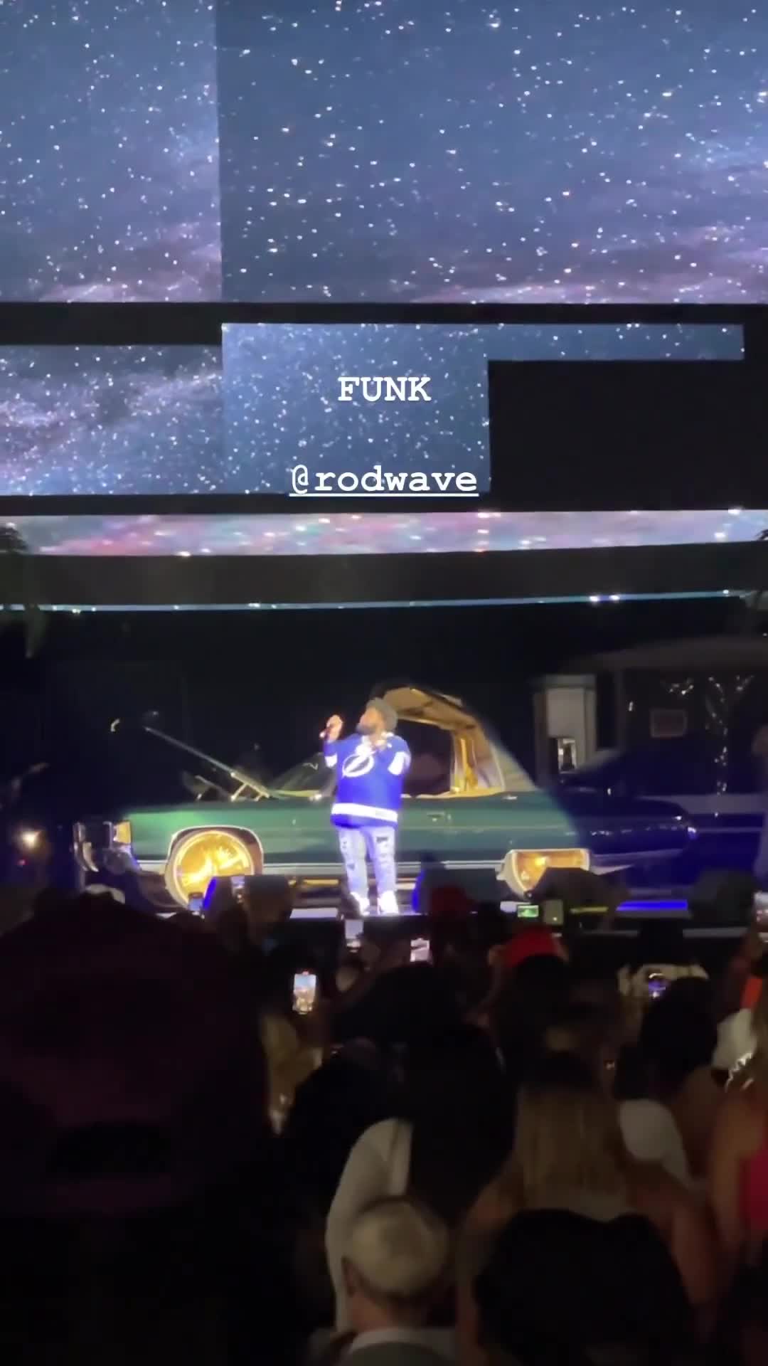 Rod Wave got his Chevy Vert on stage with him