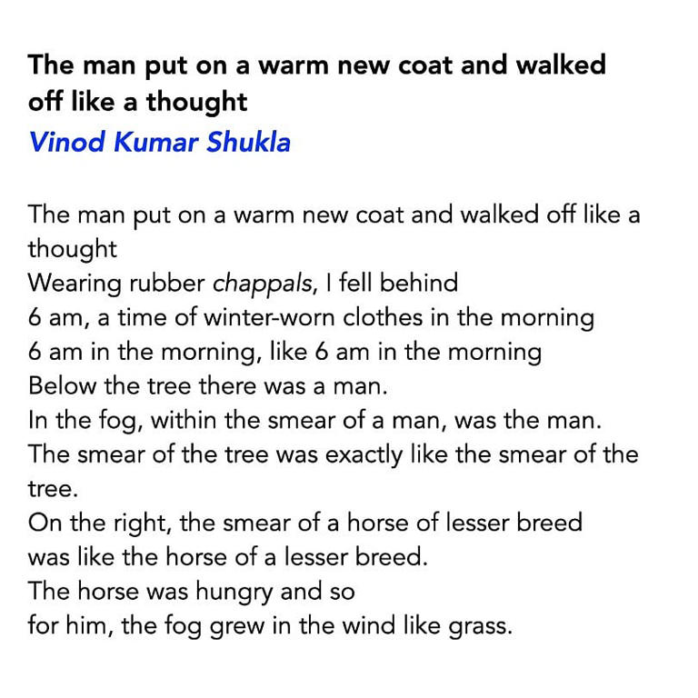 Homage to Vinod Shukla: Vah aadmi naya garam coat pahinkar chala gaya ...