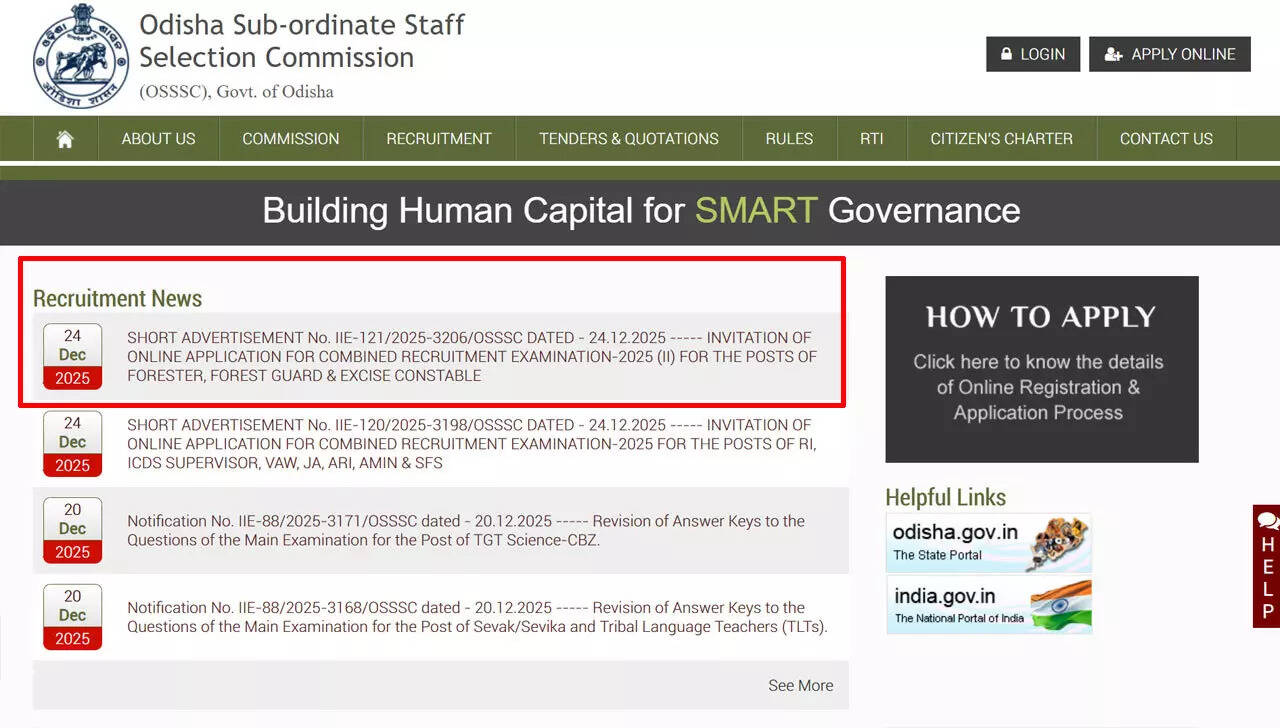 OSSSC forest guard and forester recruitment 2026 notification released ...