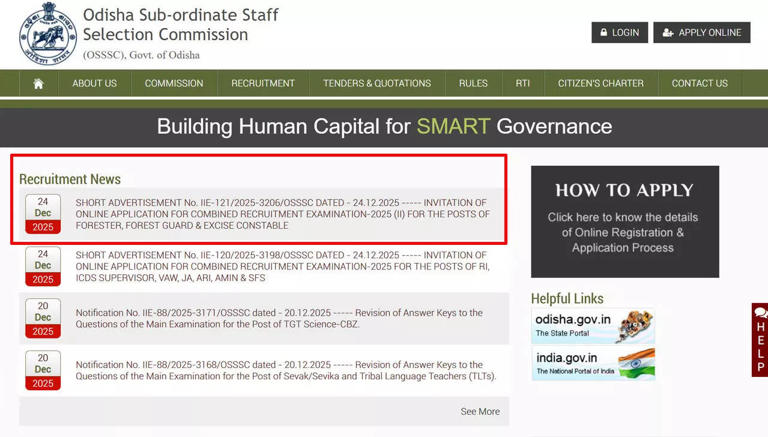 OSSSC forest guard and forester recruitment 2026 notification released ...