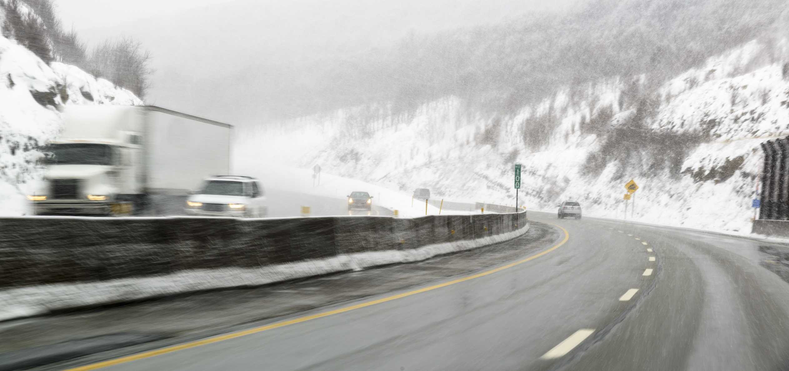 Before you hit the highway: Winter storm forces vehicle, speed limit ...
