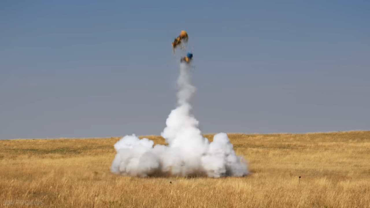 What happens when you try to launch a real anvil with explosives