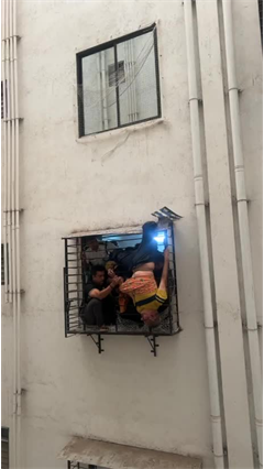 Man falls from 10th floor, avoids death as leg gets stuck 2 floors down