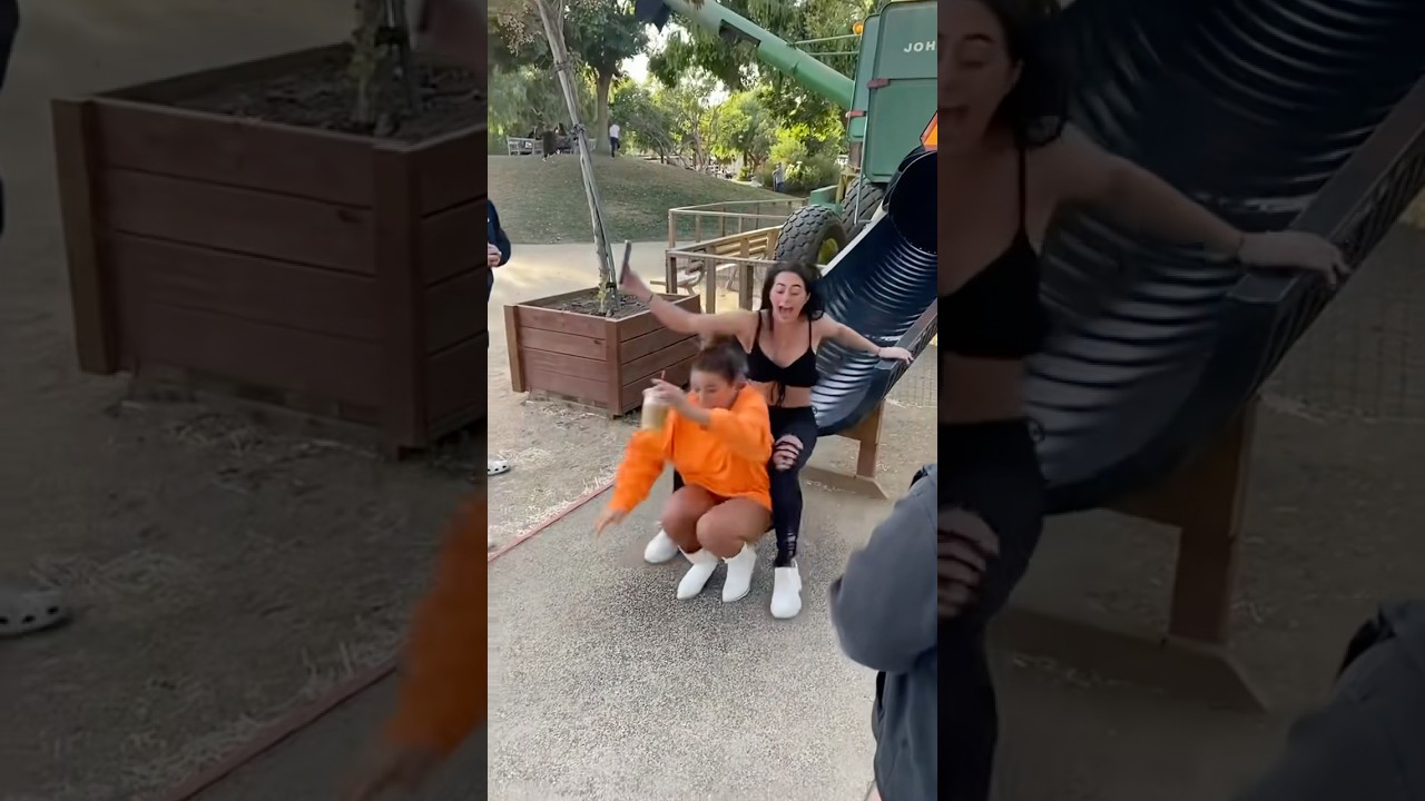 Watch me & @BrittHertz break our ankles #pumpkinpatch #sisters