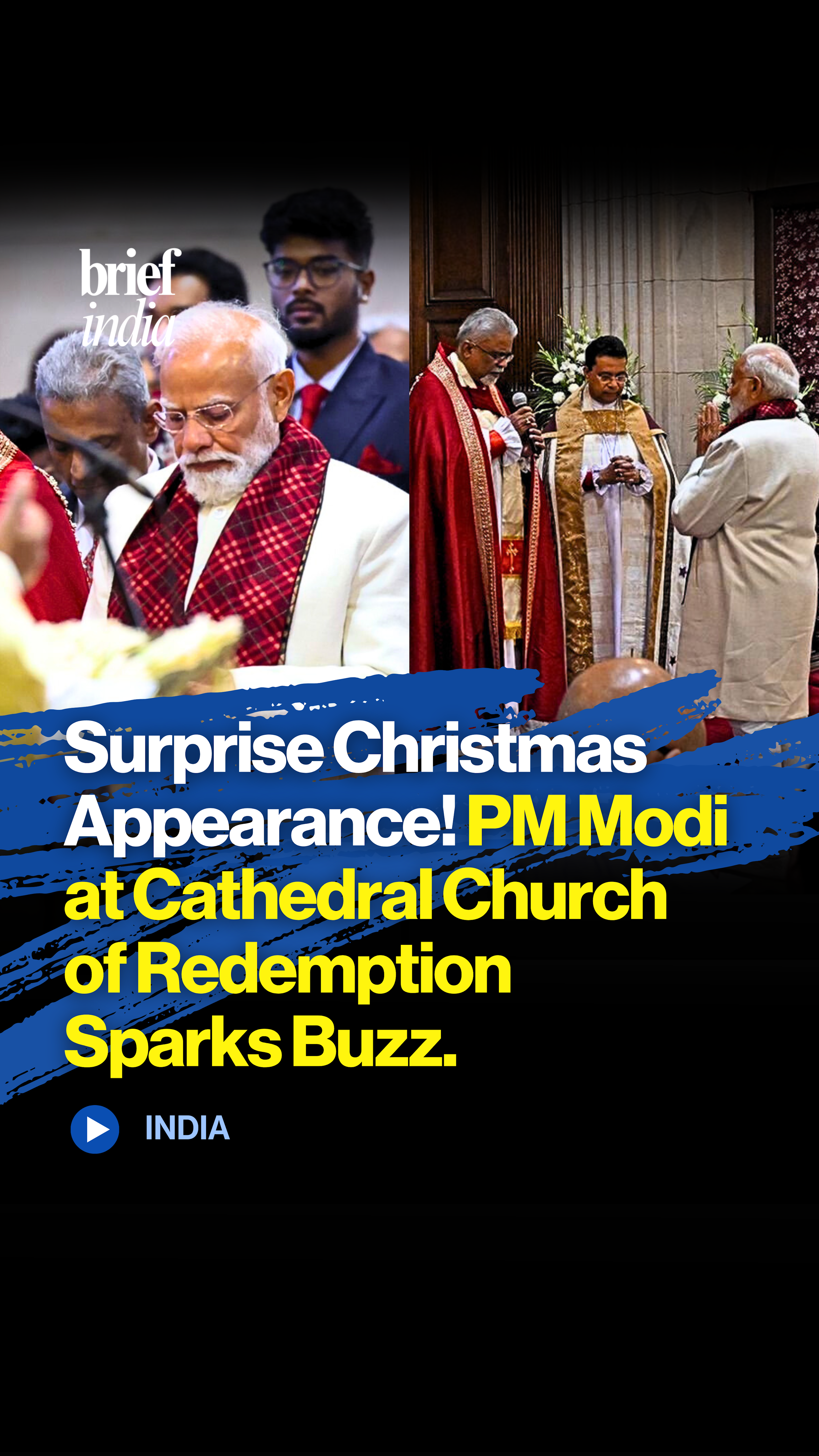 PM Modi celebrates Christmas at Cathedral Church of the Redemption in ...