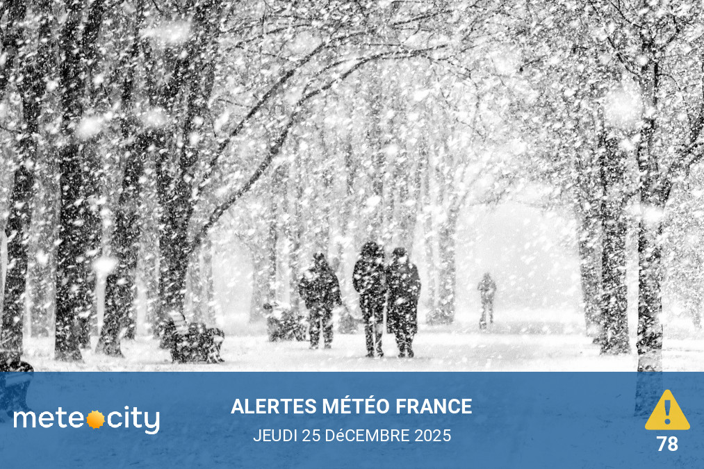 Alerte vigilance météo jeudi 25 décembre 2025 : 54 départements en ...