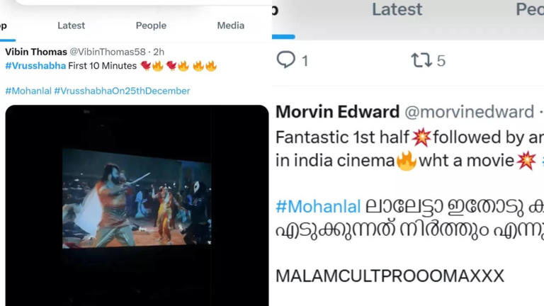 'Vrusshabha' Twitter review: Mohanlal’s film gets mixed responses ...