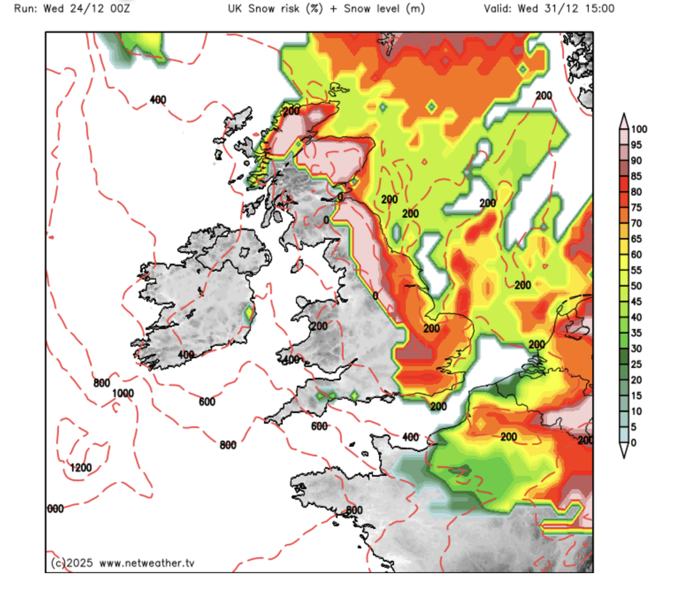UK weather: Britain facing wintery deluge as New Year snow chance ...