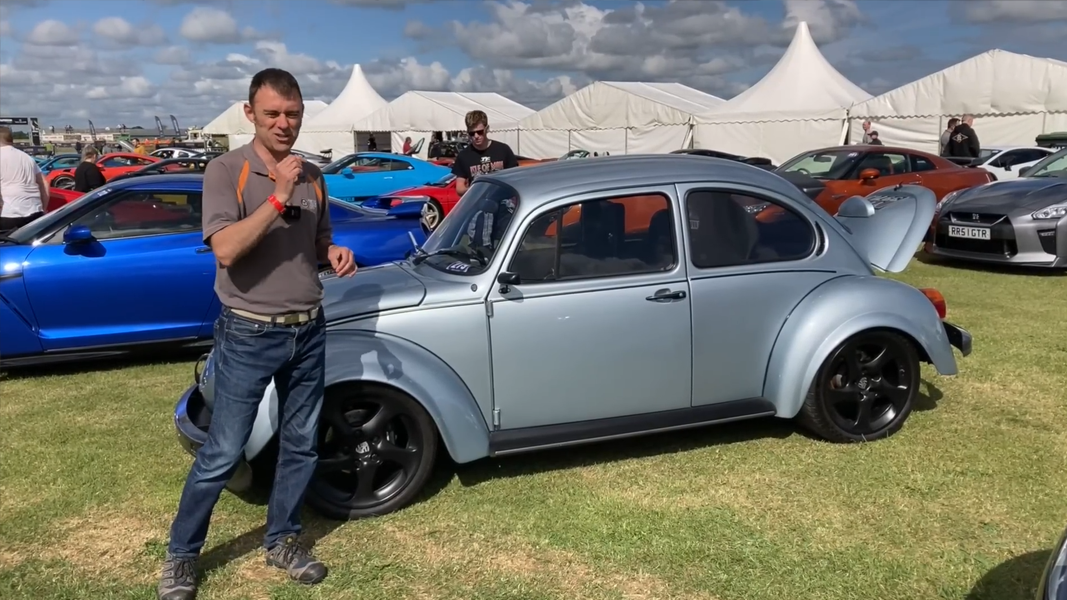 A unique electric beetle at Supercar Fest