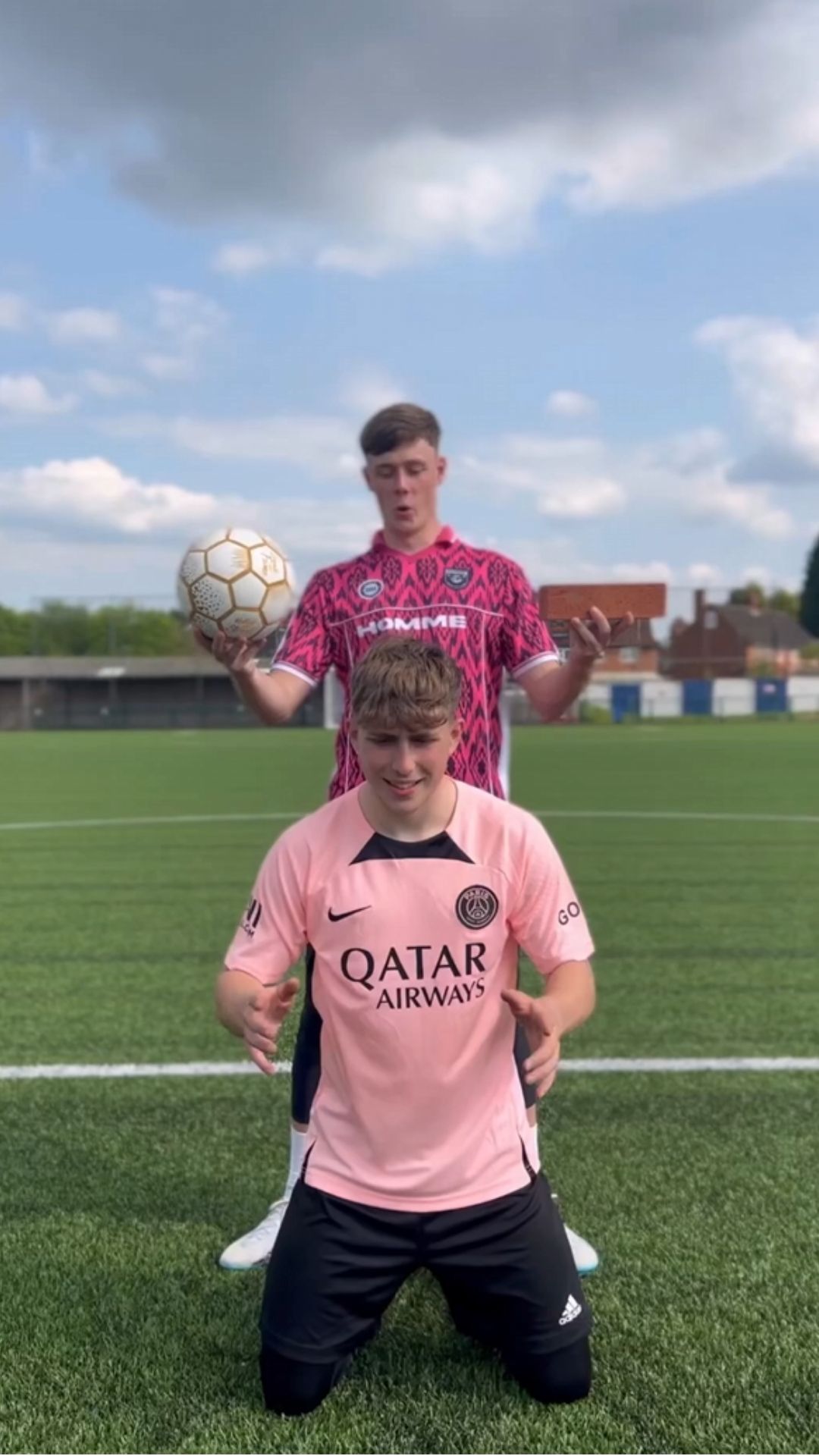 Risky soccer trick shot challenge