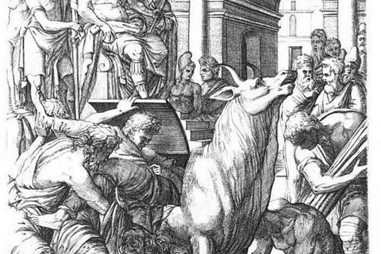 Agonising death of victims locked in metal bull with fire set underneath it