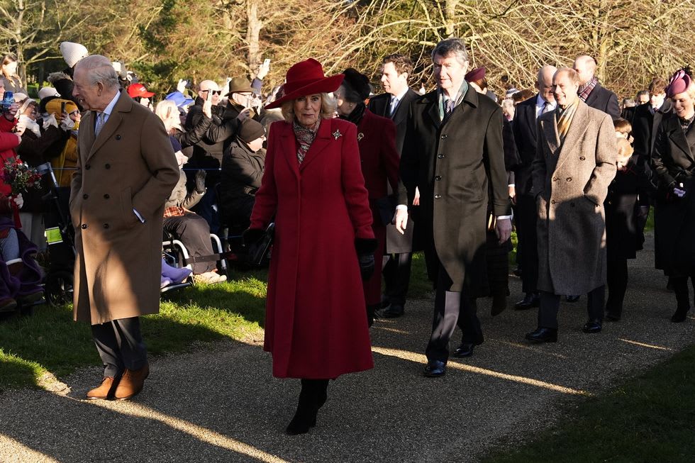 King and Queen lead royal contingent on Christmas Day as Andrew absent