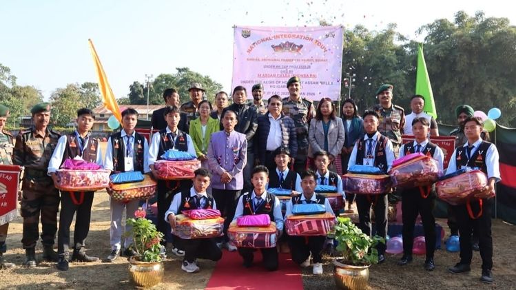 Assam Rifles organises national integration tour for Tirap youth to Gujarat