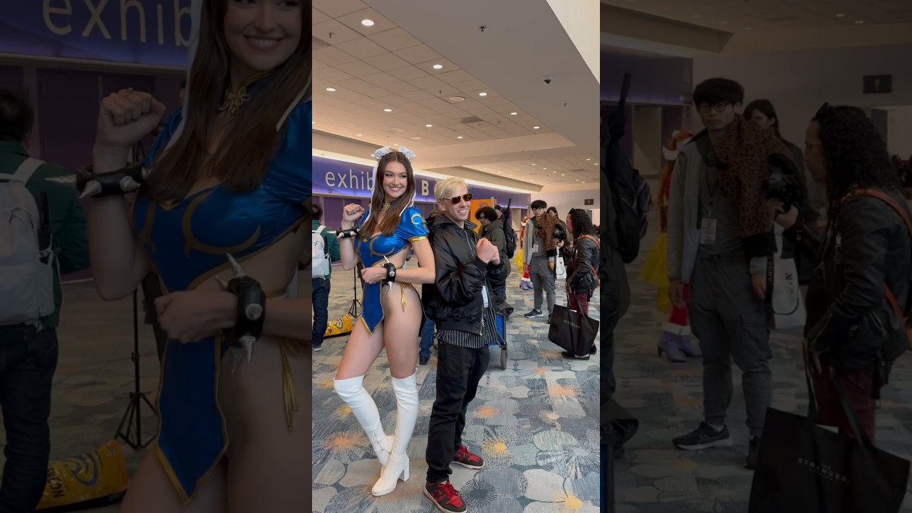 Chun Li sharing trail mix at WonderCon #share #fun #fyp #youtubeshorts ...