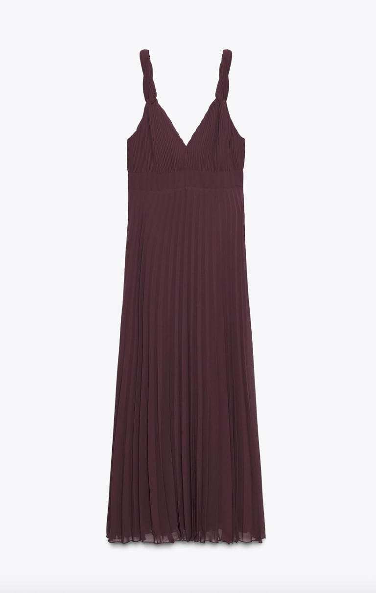 Zara's £24 burgundy midi dress is the flattering design you can dress ...