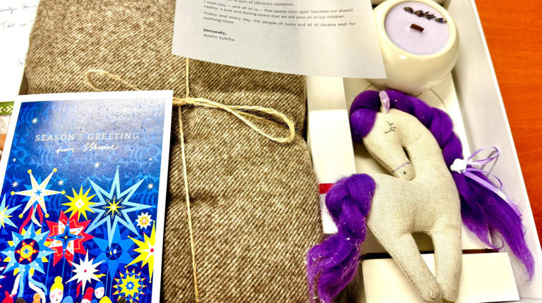 Latvian foreign minister shows Christmas gift from Ukrainian ...