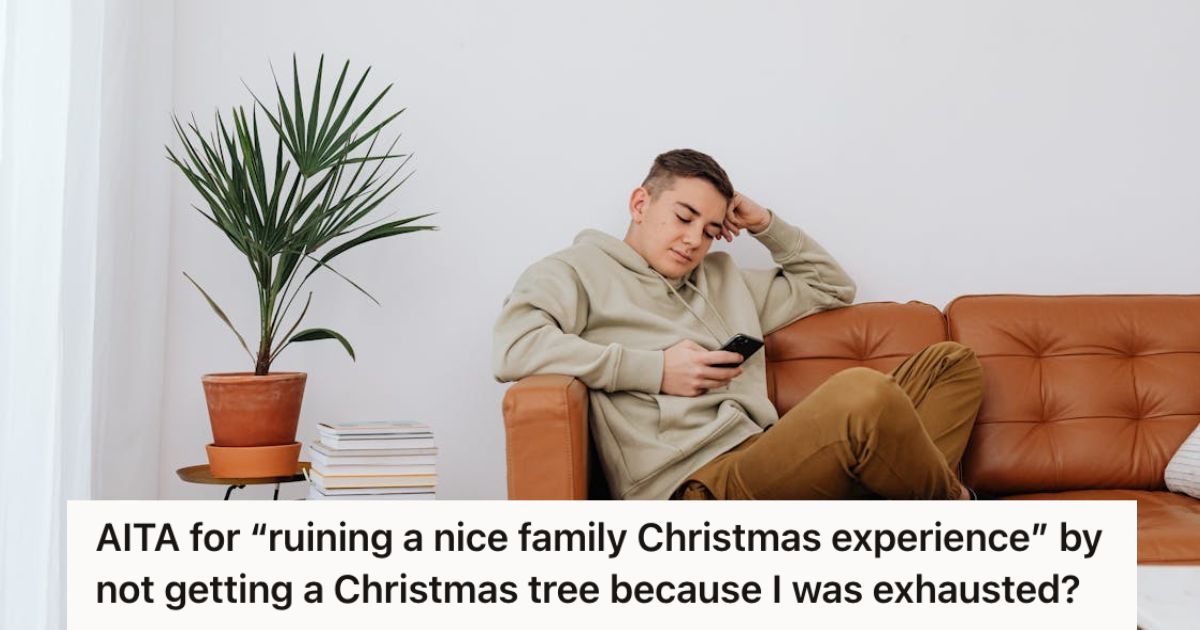 Young man didn’t want to go with his family to get their Christmas tree ...