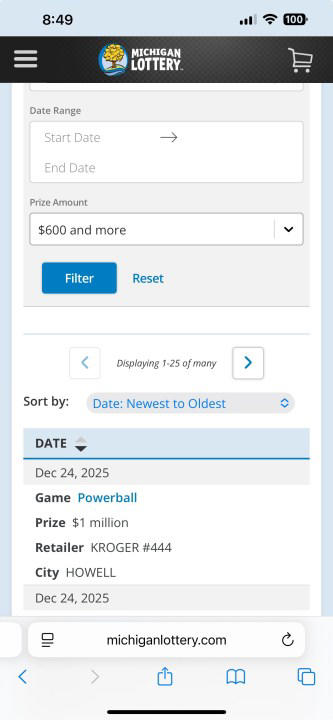 $1 million Powerball ticket sold at Howell Kroger