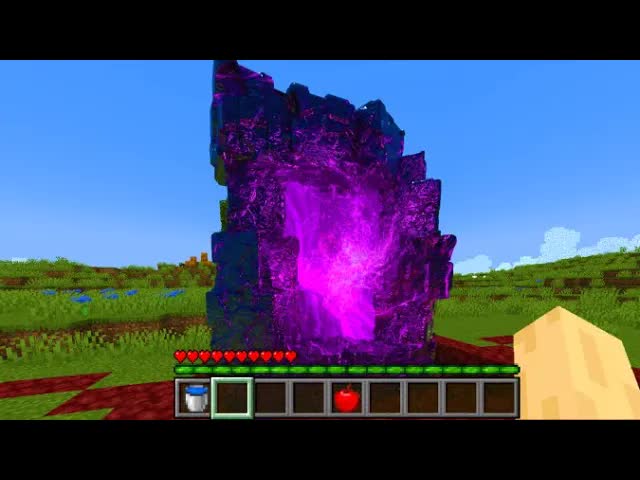 Realistic nether portal in Minecraft!