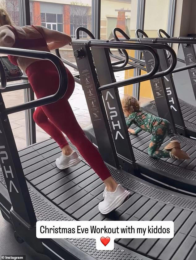 Brittany Mahomes' kids take scary fall off treadmill while working out ...